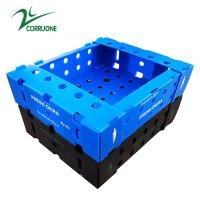 China Corflute PP Seafood Delivery Box Blue Coroplast Storage Boxes for sale