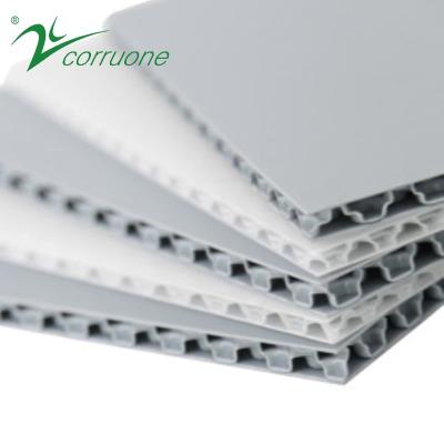 China 250GSM 6mm PP Honeycomb Sheet White Plastic Sandwich Board Custom Size for sale
