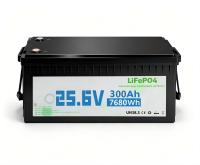 China Lightweight LiFePO4 Battery Pack 25.6V 300Ah 7680Wh Large Capacity for Industrial Use for sale