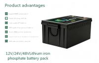 China 24V 200Ah Lithium Iron Phosphate Battery 5120Wh LCD Display Bluetooth Heating Communication GPS for sale