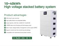 China 10 - 40kWh High Voltage Battery System Stacked Compatible With Mainstream 3 Phase Inverters for sale