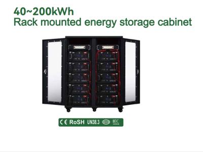 China 40-200kWh 800-4200Ah Rack Mounted Energy Storage Cabinet LFP Battery for sale