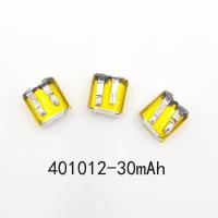 China 401012 3.7V 30mAh Rechargeable Lithium Polymer Battery For Micro Voice Recorders for sale
