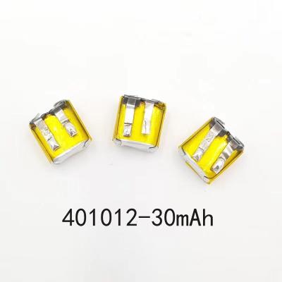 China 401012 3.7V 30mAh Rechargeable Lithium Polymer Battery For Micro Voice Recorders for sale