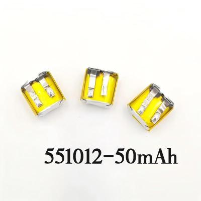 China Polymer Lithium Ion Battery 50mAh 3.7V Rechargeable Hearing Aid Batteries 5x10x12mm for sale