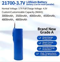 China 3.7V 4500mAh 21700 Li Ion Battery Cell High Capacity Cylindrical for DIY Packs for sale
