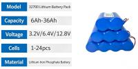 China 3.2V 12Ah 2P Parallel 32700 LiFePO4 Battery 6000mAh Grade A Cell for Solar Storage for sale