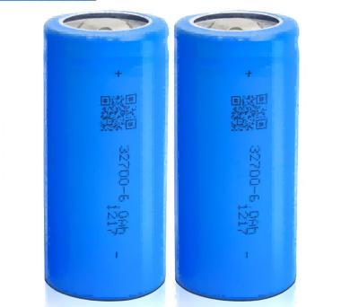 China 3.2V 6Ah 32700 LiFePO4 Cylindrical Battery Cell for E-Bike Electric Scooter Solar for sale