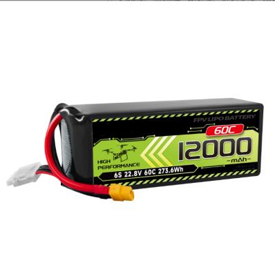 China 22.8V 6S 12000mAh 200A Lipo Battery for Agriculture Drone UAV RC FPV for sale