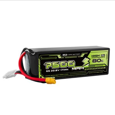 China GPR 7500mAh 6S 22.8V 80C HV LiPo Battery 171Wh High Discharge Pack for FPV Racing Drone for sale