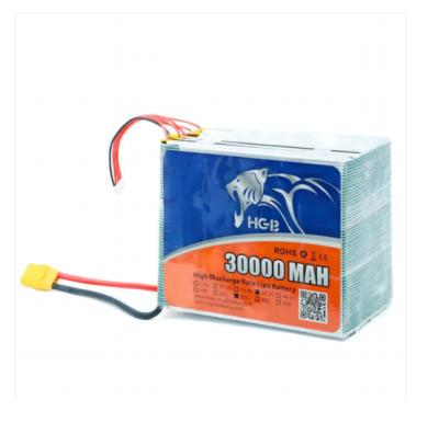 China 30000mAh 22.2V 6S LCO LiPo Battery High Discharge UAV Drone Battery Pack for sale