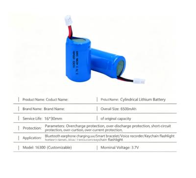 China 3.7V 650mAh 16300 Lithium Ion Battery Pack for Bluetooth Earbud Charging Case for sale