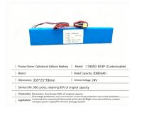 China 24V 3Ah 18650 Lithium Battery Pack 6S3P for UAVs Night Vision Devices Sensors for sale