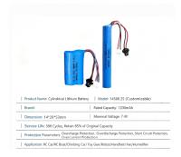 China 14500 2S 7.4V 1200mAh Lithium Battery Pack for RC Cars Boats Toy Guns Handheld Fans for sale