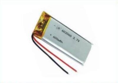 China 602060 3.7V 600mAh rechargeable lithium polymer battery with pre‑soldered red‑black wires, built‑in protection circuit. Suitable for small portable electronics, Bluetooth devices, smart wearables, for sale