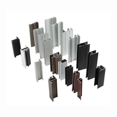 China Mill Finished 6063 Aluminium Door Frames Wood Grain Aluminium Sliding Door Extrusions for sale