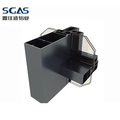 China Visible Invisible Frame Double Glazed Curtain Wall Aluminium Profiles for sale