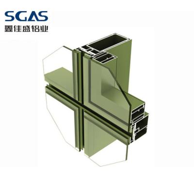 China Exterior Facade Panel Aluminum Curtain Wall Profiles Powder Coating Aluminium Glass Curtain Walls for sale
