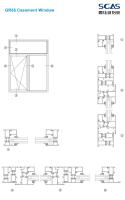 China Custom 6063 Window Frame Extrusion GR55 Powder Coating Aluminium Glazing Profile for sale