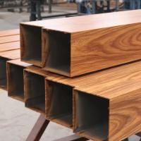 China 6063 Square Aluminium Extrusion Wood Simulated Surface Aluminium Extrusions Price for sale