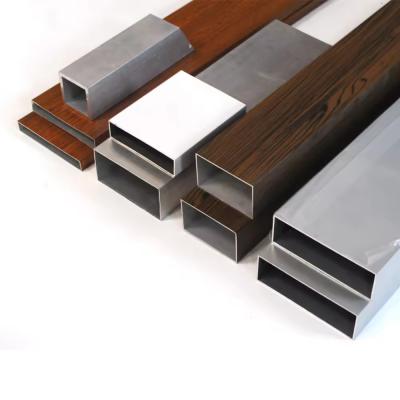 China 6063 Square Aluminium Extrusion Wood Simulated Surface Aluminium Extrusions Price for sale