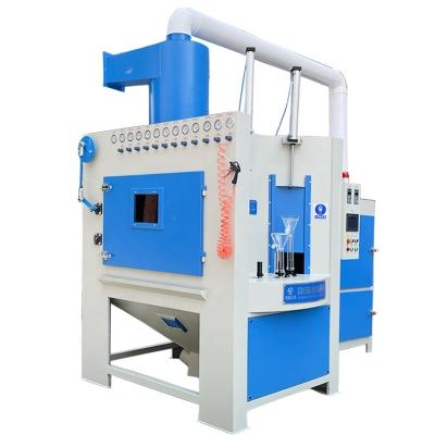 China Rotary Trolley Sandblaster Automatic Sand Blasting Machine for sale