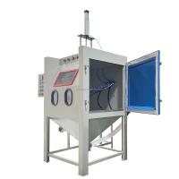 China Cleaning Metal Automatic Sandblasting Machine Sandblasting Cabin with Rotating Basket for sale