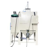 China Cleaning Metal Automatic Sandblasting Machine Sandblasting Cabin with Rotating Basket for sale