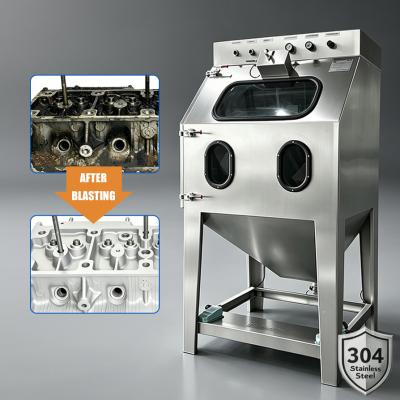 China Vapor Blast Cabinet Dustless Water Slurry Blaster for Auto Engine Carbon Deposit Rust Removal Deburring Wet Sandblasting for sale