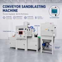 China BAIYAOBLASTER 16 Guns Industrial Automatic Conveyor Sandblasting Machine With Dust Collector and Ash Discharge Safety Valve for sale