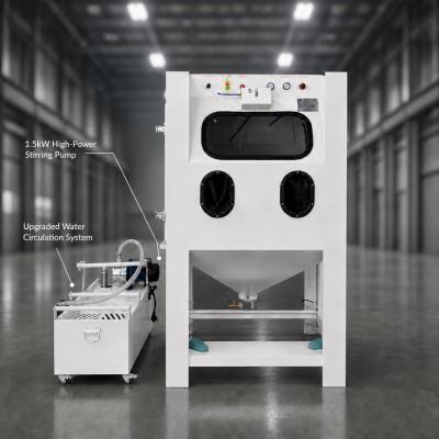 China Wet Sandblasting Cabinet Vapor Blasting Machine With Recirculation System Water Blast Equipment for Surface Cleaning for sale