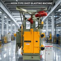 China High Efficiency Metal Surface Treatment Hook Type Shot Blasting Machine, Industrial Automatic Rust Removal Blaster, CE Cert for sale