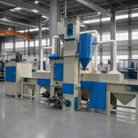 China Dustless Automatic Conveyor Sandblasting Machine with High Pressure Cleaning Deflashing Function Motor Core Small Size for sale