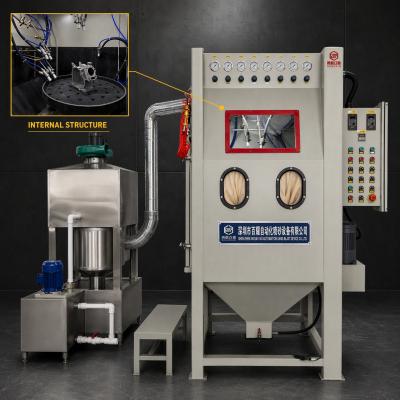 China Dustless AutomaticTurntable Sandblasting Machiner Explosion-proof Customizable For Your Workpieces for sale