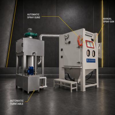 China Automatic Sand Blasting Machine Explosion-proof Dustless Rotary Table Sandblaster for Metal Surface Finishing for sale