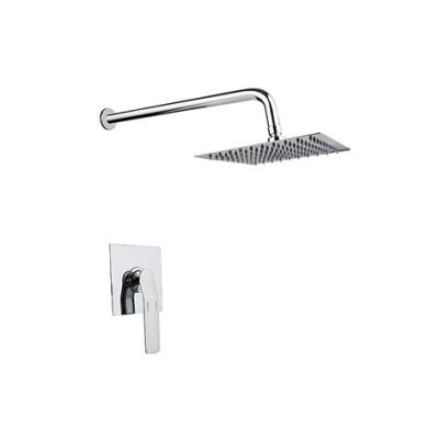 China Single lever concealed in-wall bath or shower mixer with rainshower and handshower bathroom chrome brass tap faucet OEM for sale