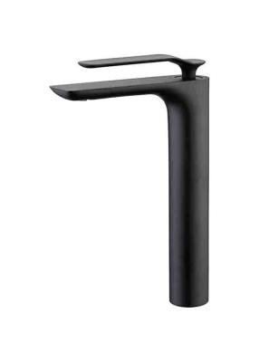 China Matt Black Bathroom Mixer Single Lever Brass Hot And Cold Water OEM for sale