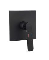 China Single lever concealed in-wall bath or shower mixer bathroom matt black brass tap faucet OEM for sale