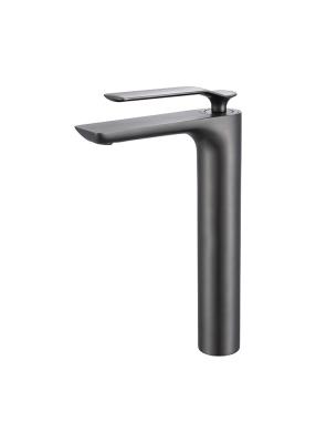 China Gun Metal Bathroom Single Lever Hot And Cold Basin Mixer OEM for sale