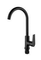 China Matt Black Brass Kitchen Sink Faucets Cold And Hot OEM Single Lever for sale