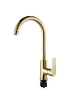 China Single Lever Kitchen Sink Faucets Golden Brass Cold And Hot OEM for sale