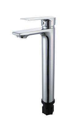 China Chrome Brass Tall Basin Mixer Faucet Single Lever for sale