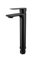 China Modern OEM Single Lever Tall Bathroom Matt Black Mixer Basin Tap for sale