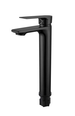 China Modern OEM Single Lever Tall Bathroom Matt Black Mixer Basin Tap for sale