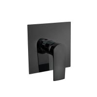China Modern Matt Black Brass Bath Shower Faucets Single Lever Concealed In Wall for sale