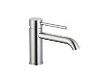 China Chrome Brass Single Lever Basin Mixer Faucet Bathroom Long Handle Cold And Hot Water OEM for sale