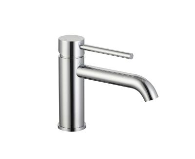 China Chrome Brass Single Lever Basin Mixer Faucet Bathroom Long Handle Cold And Hot Water OEM for sale