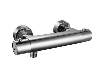 China Thermostaic Temperature Adjustable Shower Spout Mixer Bathroom Chrome Color Brass Tap Faucet OEM Round Classical for sale