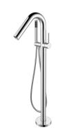 China Floor Mounted Freestanding Bathtub Faucets Rose Golden Brass Chrome for sale