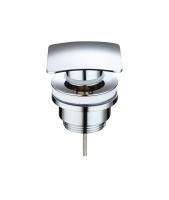 China Brass basin drain drainage square cap stopper vanity Waste drain vessel pop up drain lavatory basin waste chrome OEM for sale